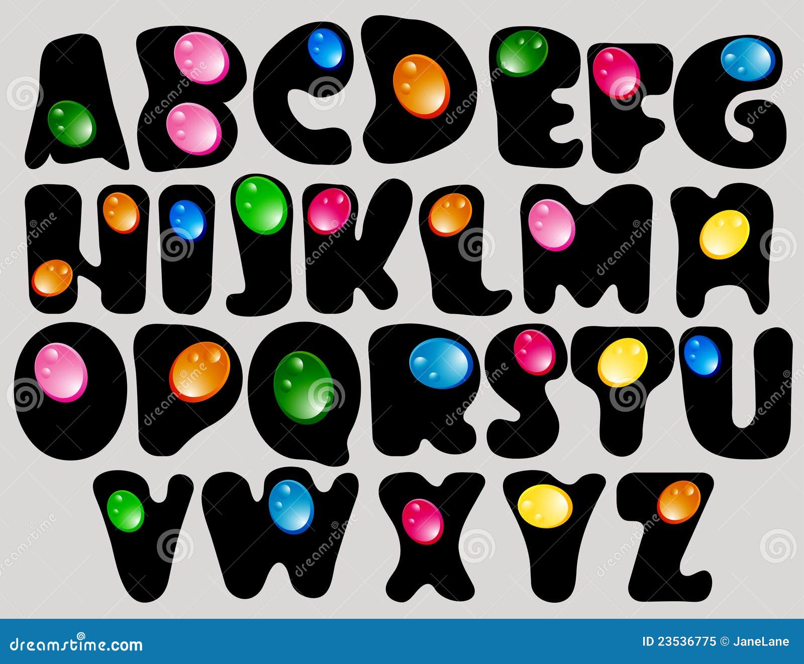 O ABC Abstrato, Alfabeto Preto Com Cor Deixa Cair Ilustração do Vetor ...