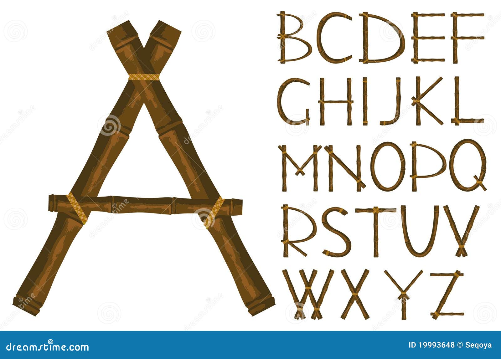 O alfabeto do bambu ilustração do vetor. Ilustração de alfabético ...