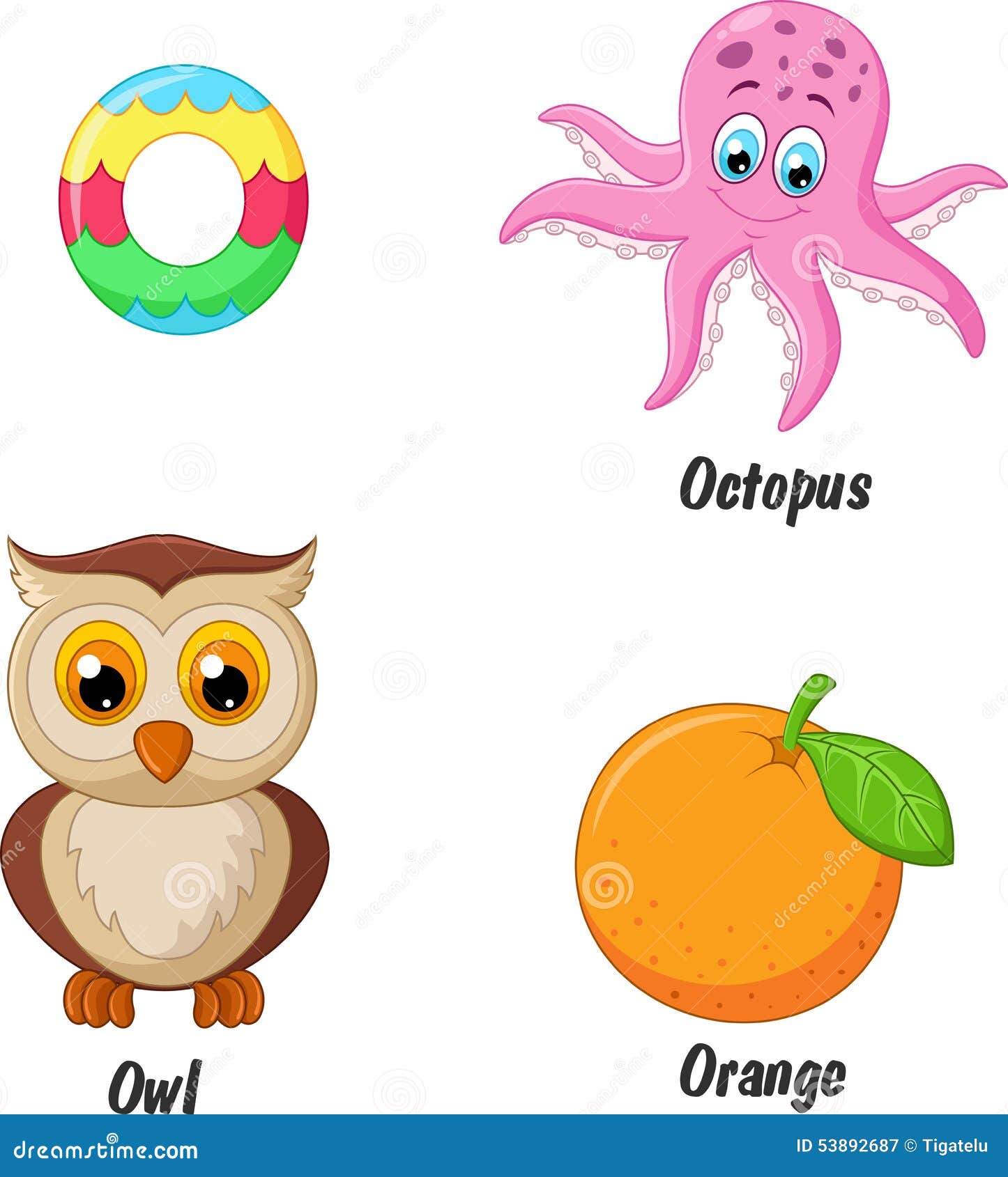 O Alphabet Cartoon Stock Vector - Image: 53892687