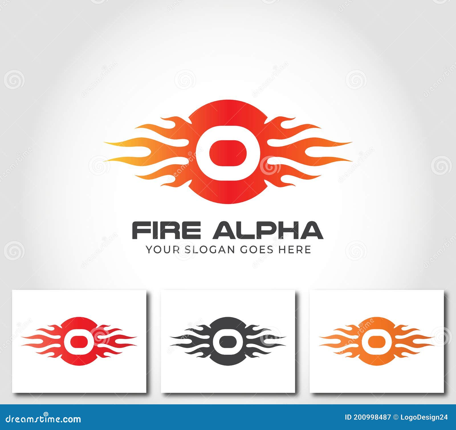 O Alphabet Fire Logo Design Concept Stock Vector - Illustration of burn ...