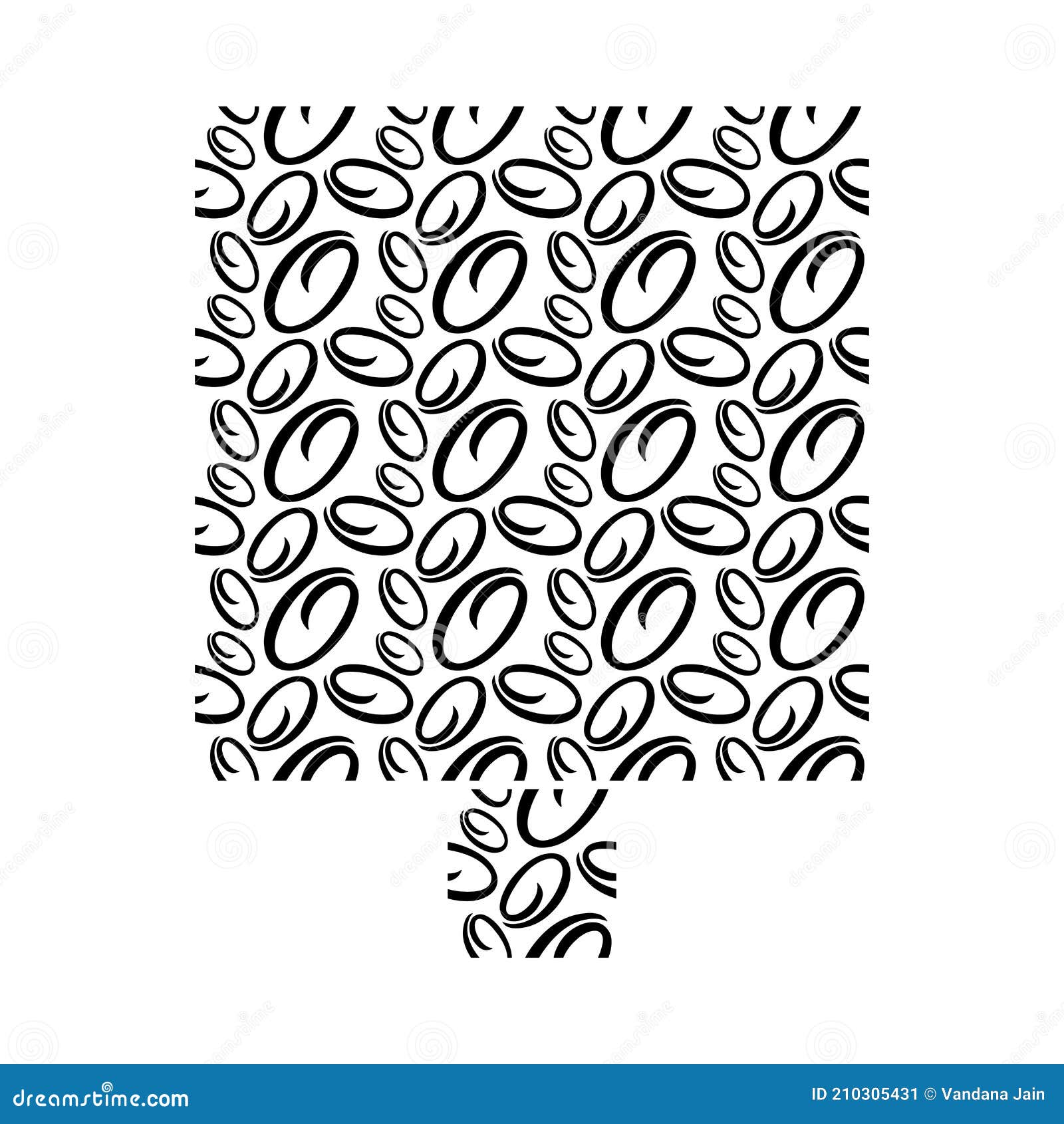 O Alphabet Pattern with Black Bold Latin Letters.continuous Letters ...
