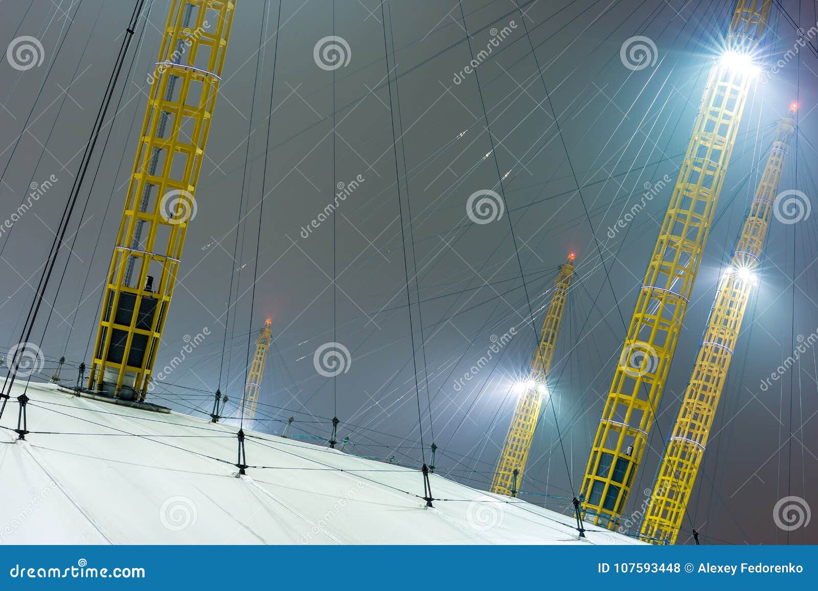 O2 Arena in the Night, London Stock Photo - Image of empty, dome: 107593448