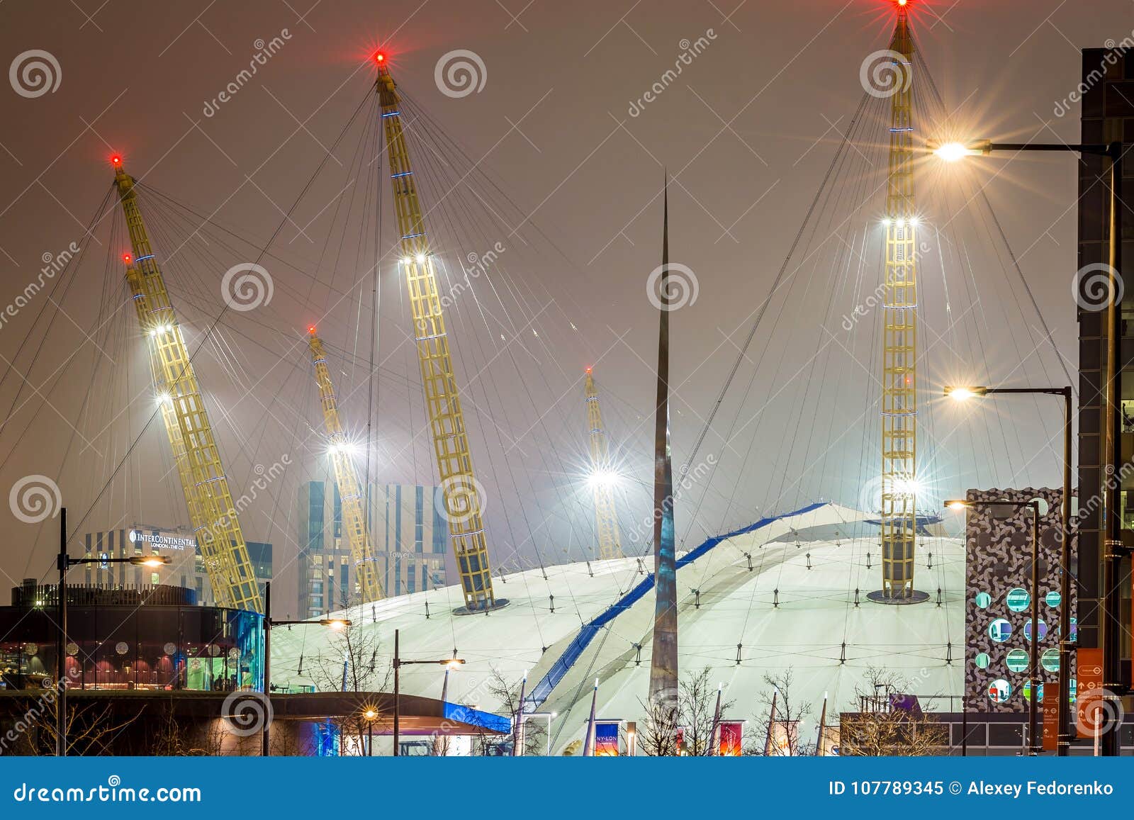 O2 Arena in the Night, London Stock Image - Image of construction ...