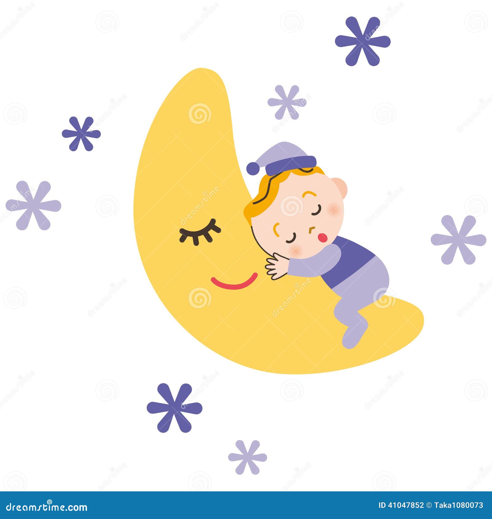 O bebê que dorme com lua ilustração do vetor. Ilustração de entrega ...