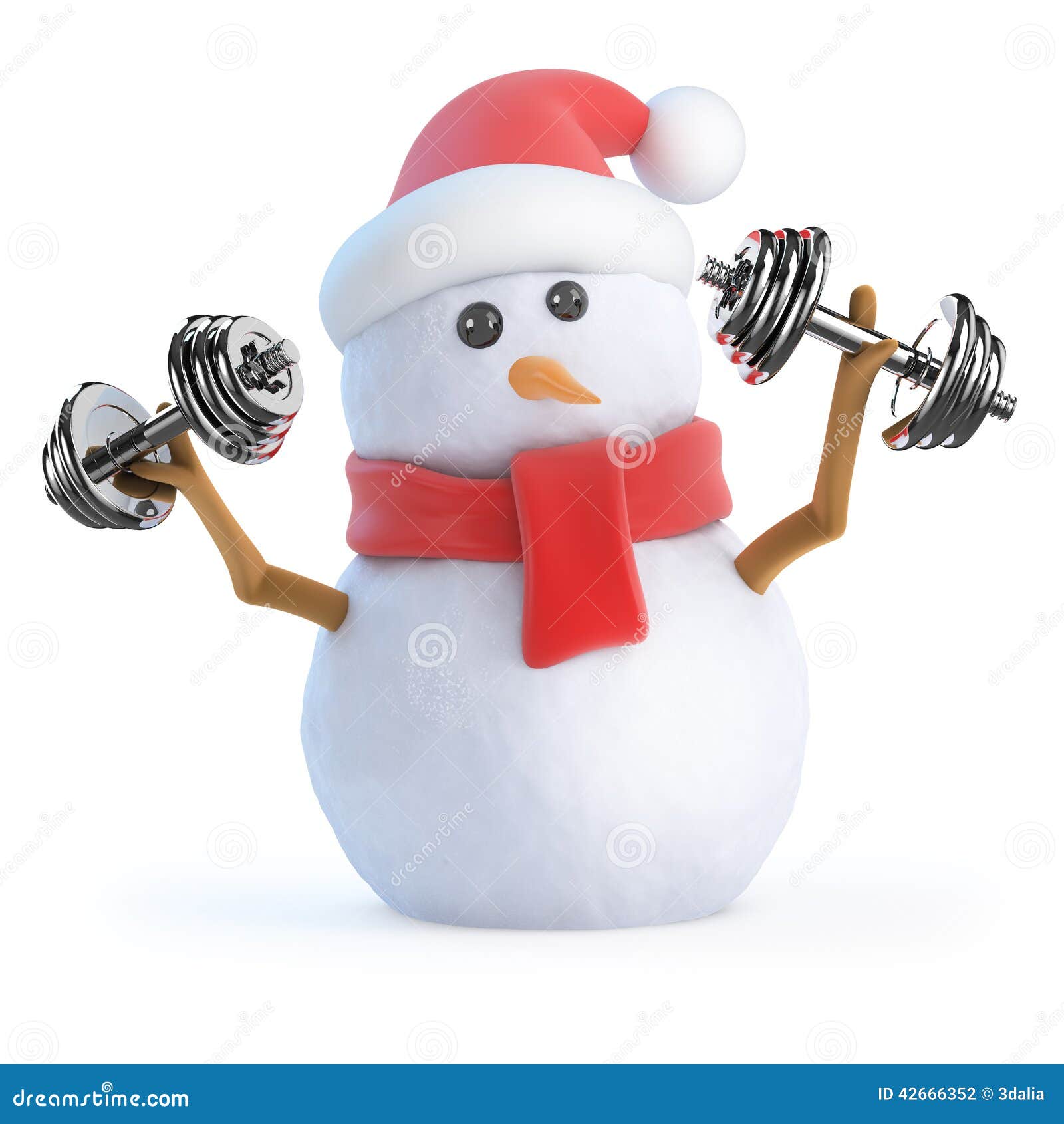O Boneco De Neve 3d Dá Certo Com Pesos Ilustração Stock - Ilustração de ...