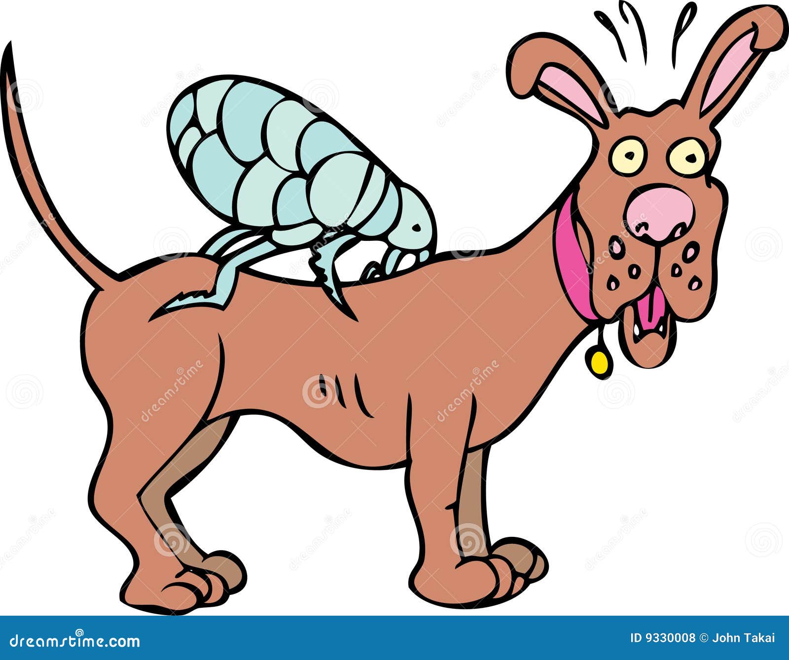 O cão tem pulga ilustração do vetor. Ilustração de branco - 9330008