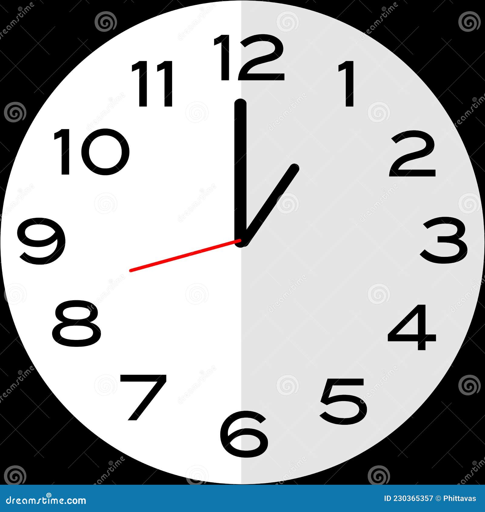 1 O`clock Analog Clock Icon Stock Illustration - Illustration of vector ...