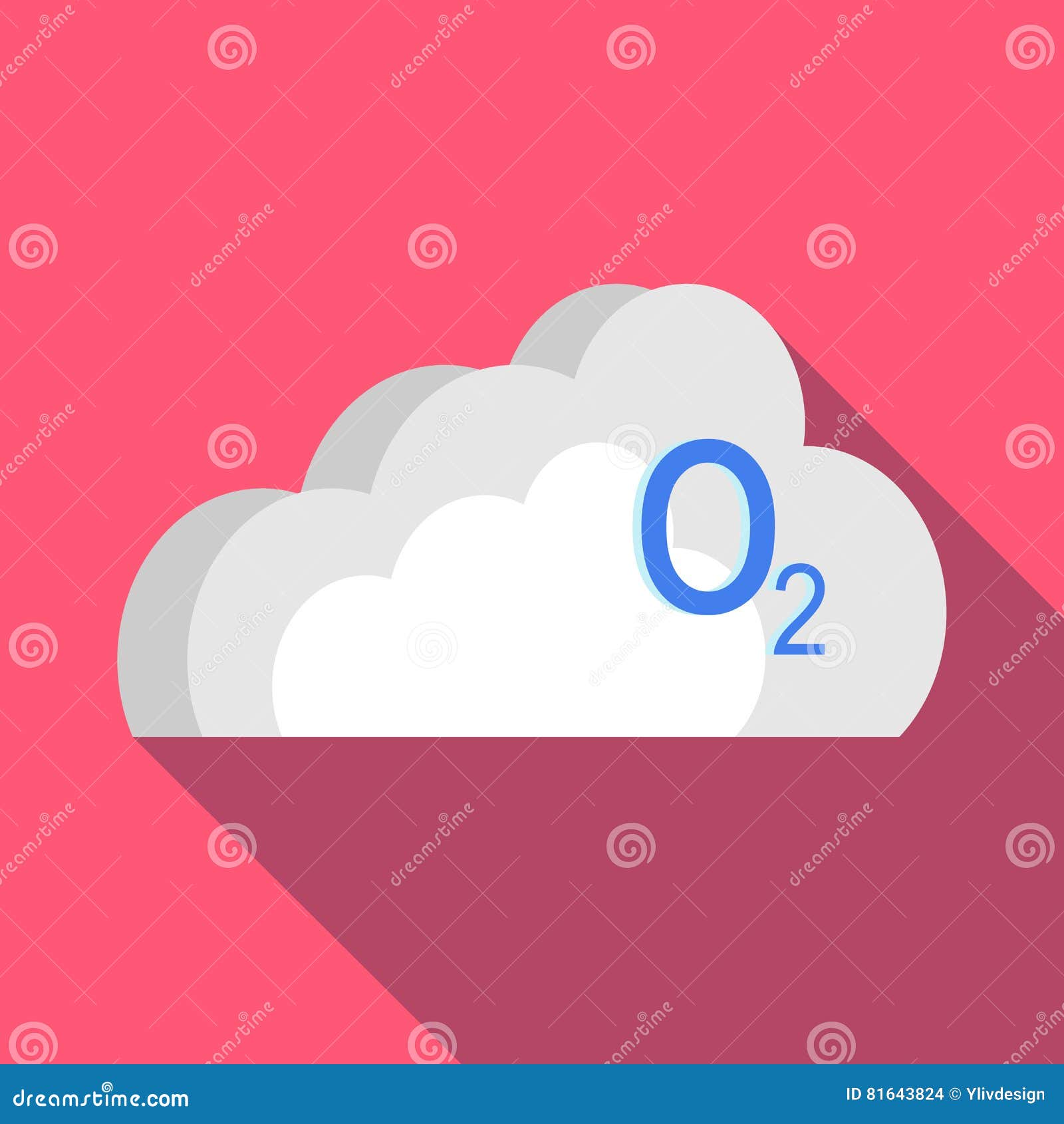 O2 Cloud Icon in Flat Style Stock Vector - Illustration of concept ...