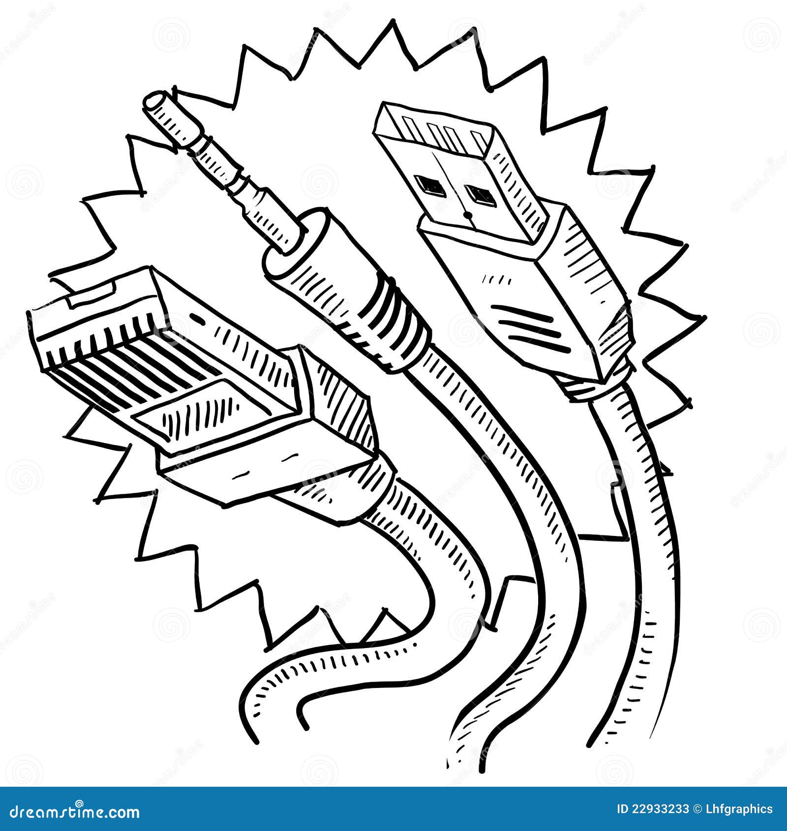 O Computador Cabografa O Esboço Ilustração do Vetor - Ilustração de ...