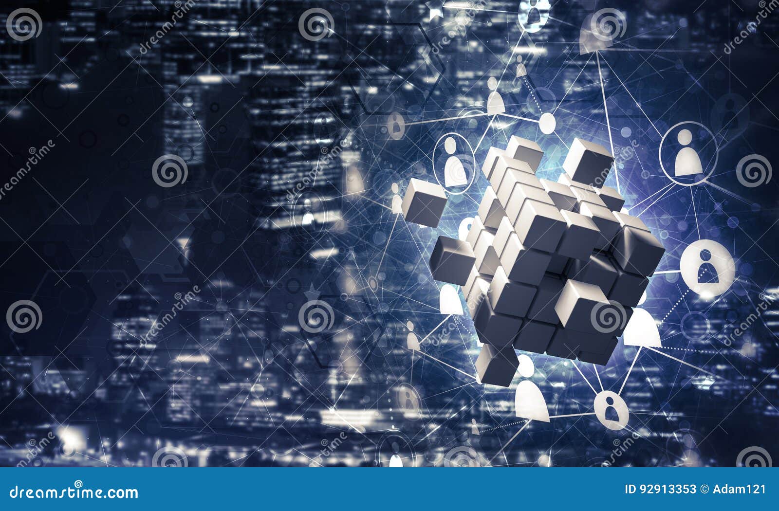 O Conceito Do Internet E Os Trabalhos Em Rede Com Cubo Digital Figuram ...