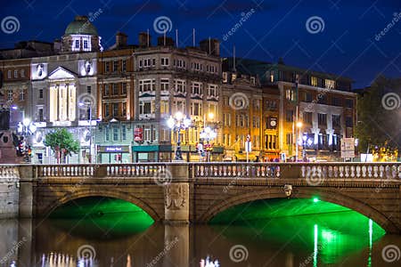 O Connell bridge - Dublin editorial photography. Image of colours ...