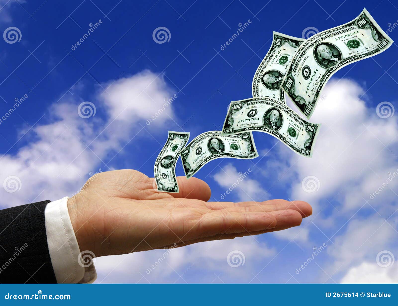 O dinheiro está voando foto de stock. Imagem de banco - 2675614