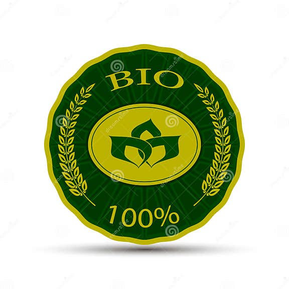 O Emblema Do Vetor Com Bio Texto Ilustração do Vetor - Ilustração de ...