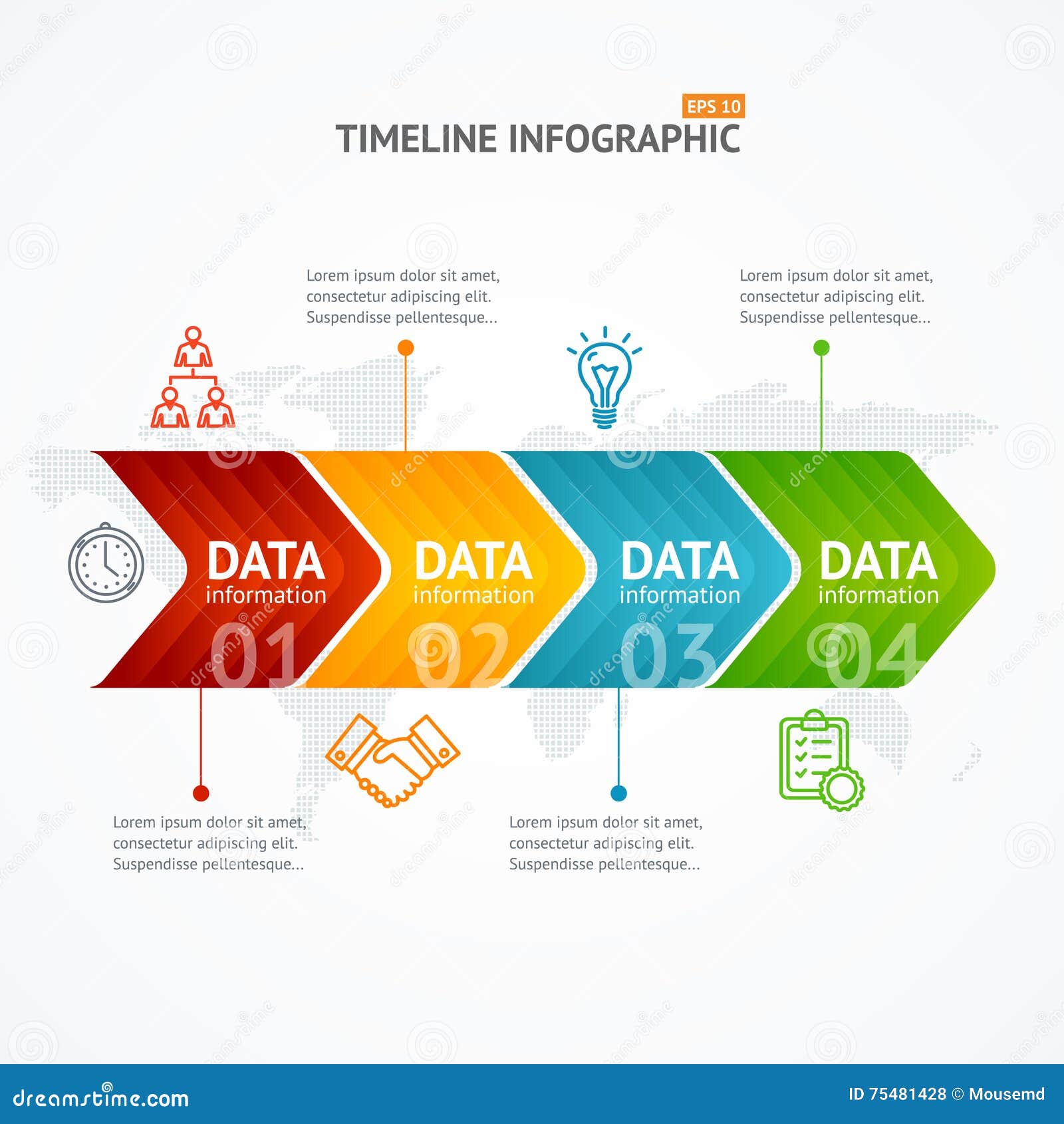 O Espaço Temporal De Infographic Com Seta Horizontal Vetor Ilustração ...