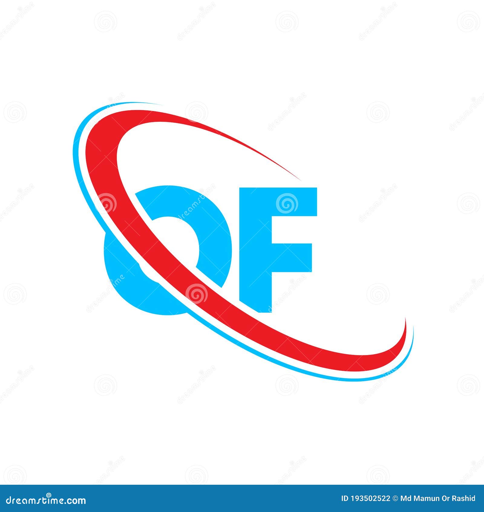 Of O F Letter Logo Design. Initial Letter of Linked Circle Upercase ...