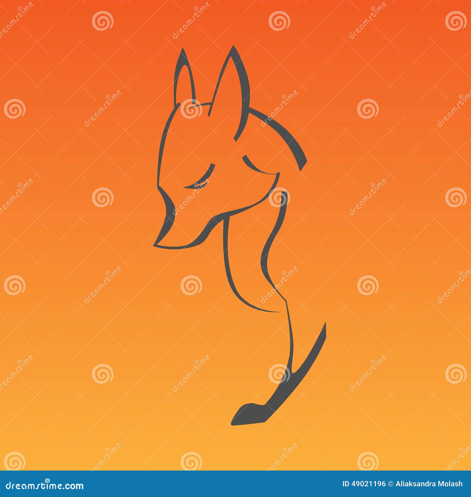 O Fox Assina Dentro Linhas Da Curva Ilustração do Vetor - Ilustração de ...