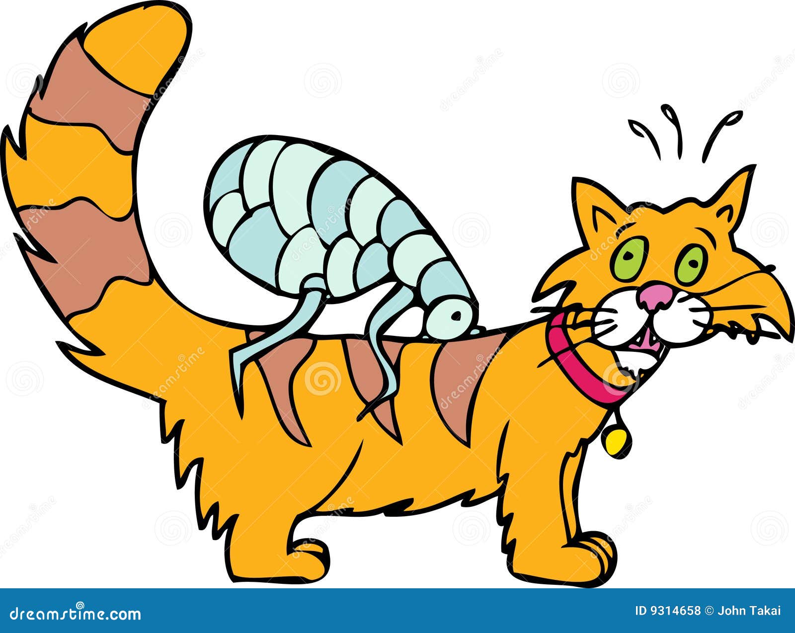 O gato tem pulga ilustração do vetor. Ilustração de cartoon - 9314658