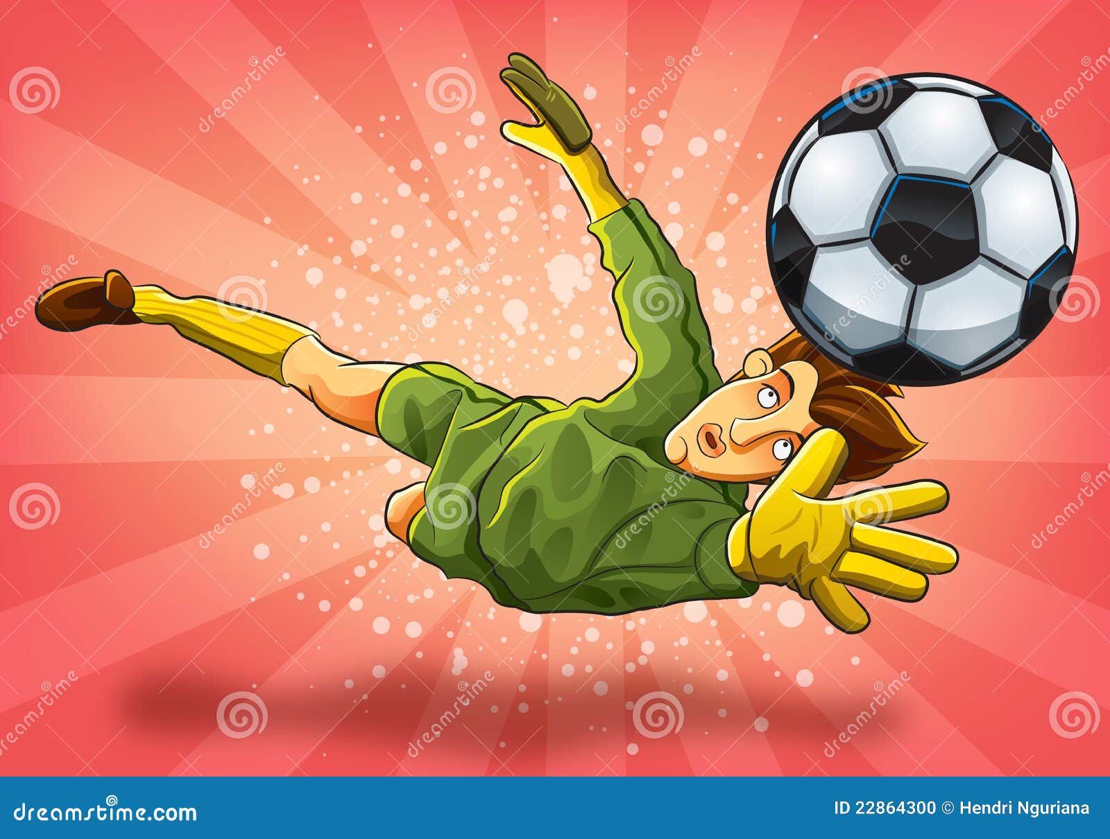 O Guarda-redes Salta O Prendedor Uma Esfera Ilustração do Vetor ...