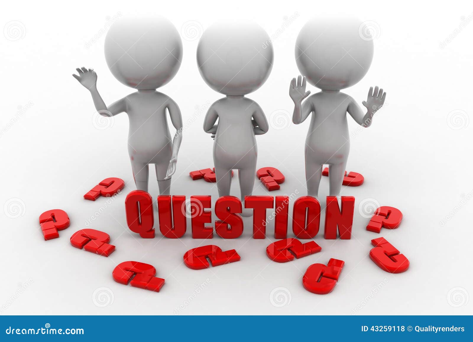 O Homem 3d Questiona O Conceito Ilustração Stock - Ilustração de ...