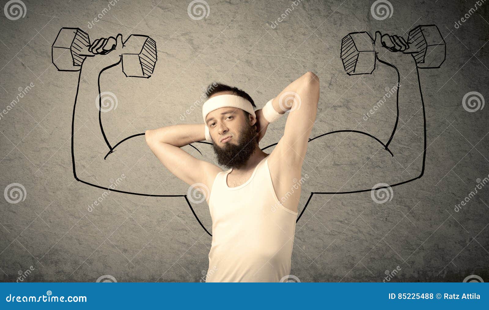 O Homem Magro Quer Ser Forte Foto de Stock - Imagem de atlético, preto ...