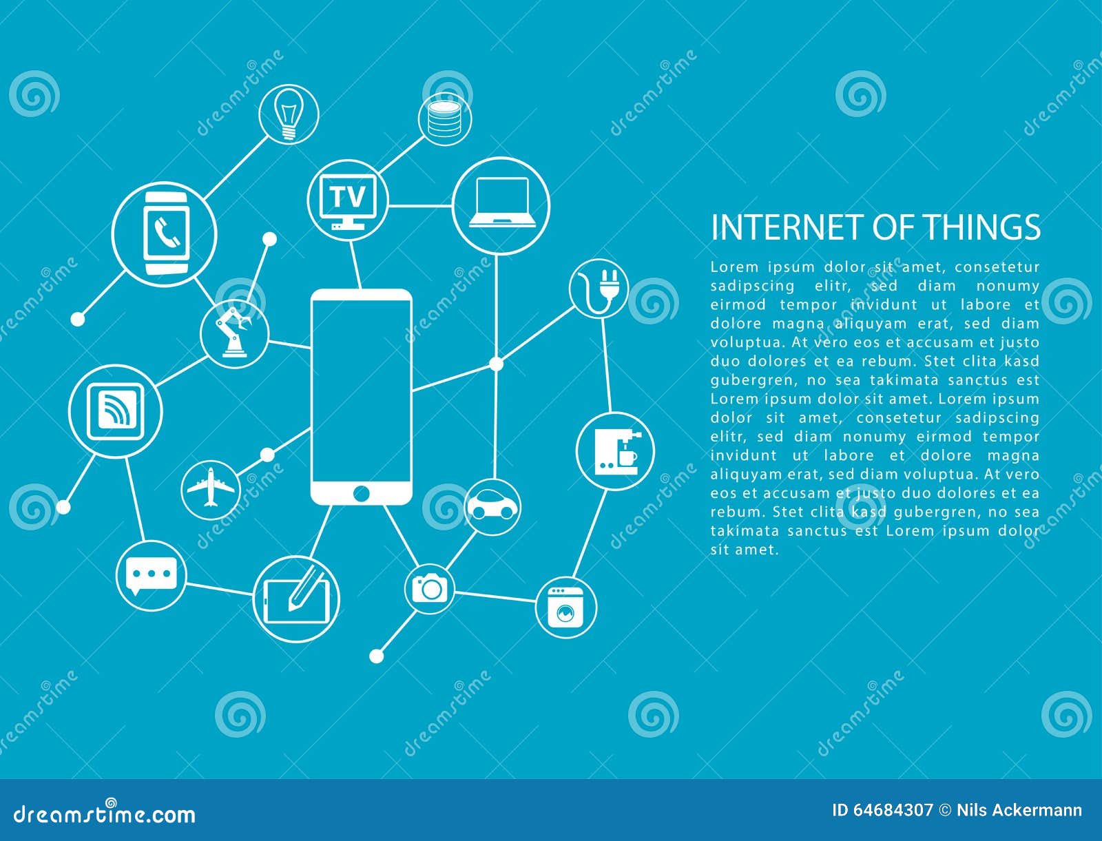O Internet Do Conceito Das Coisas (IOT) Com Telefone Celular Conectou à ...