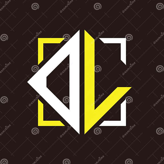 O L Initials Quadrangle Monogram with Square Stock Vector ...