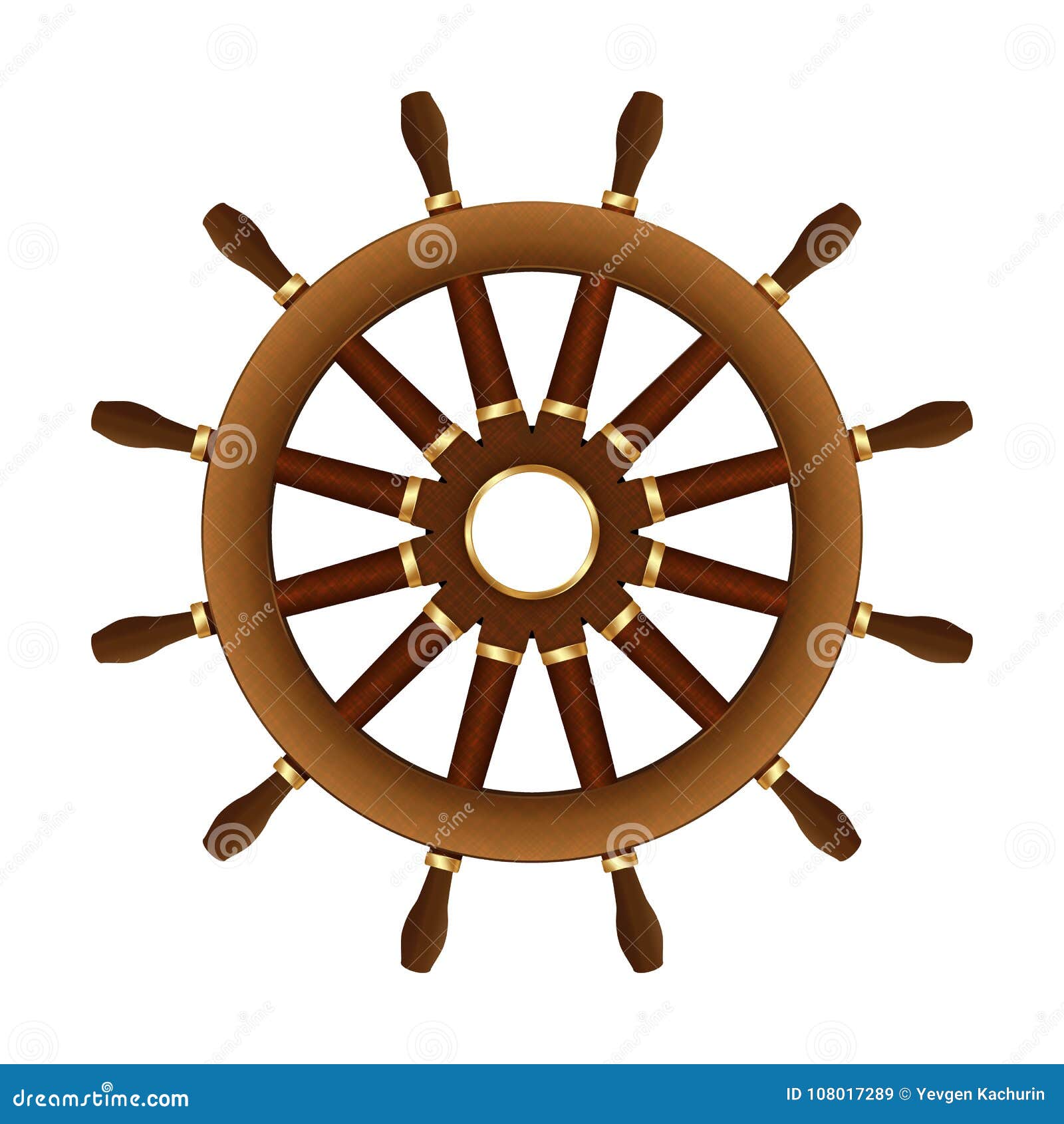 O leme do navio ilustração do vetor. Ilustração de marrom - 108017289