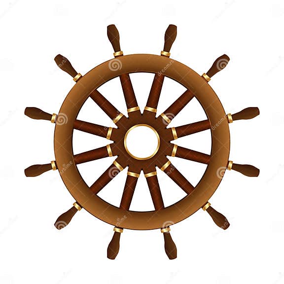 O leme do navio ilustração do vetor. Ilustração de marrom - 108017289