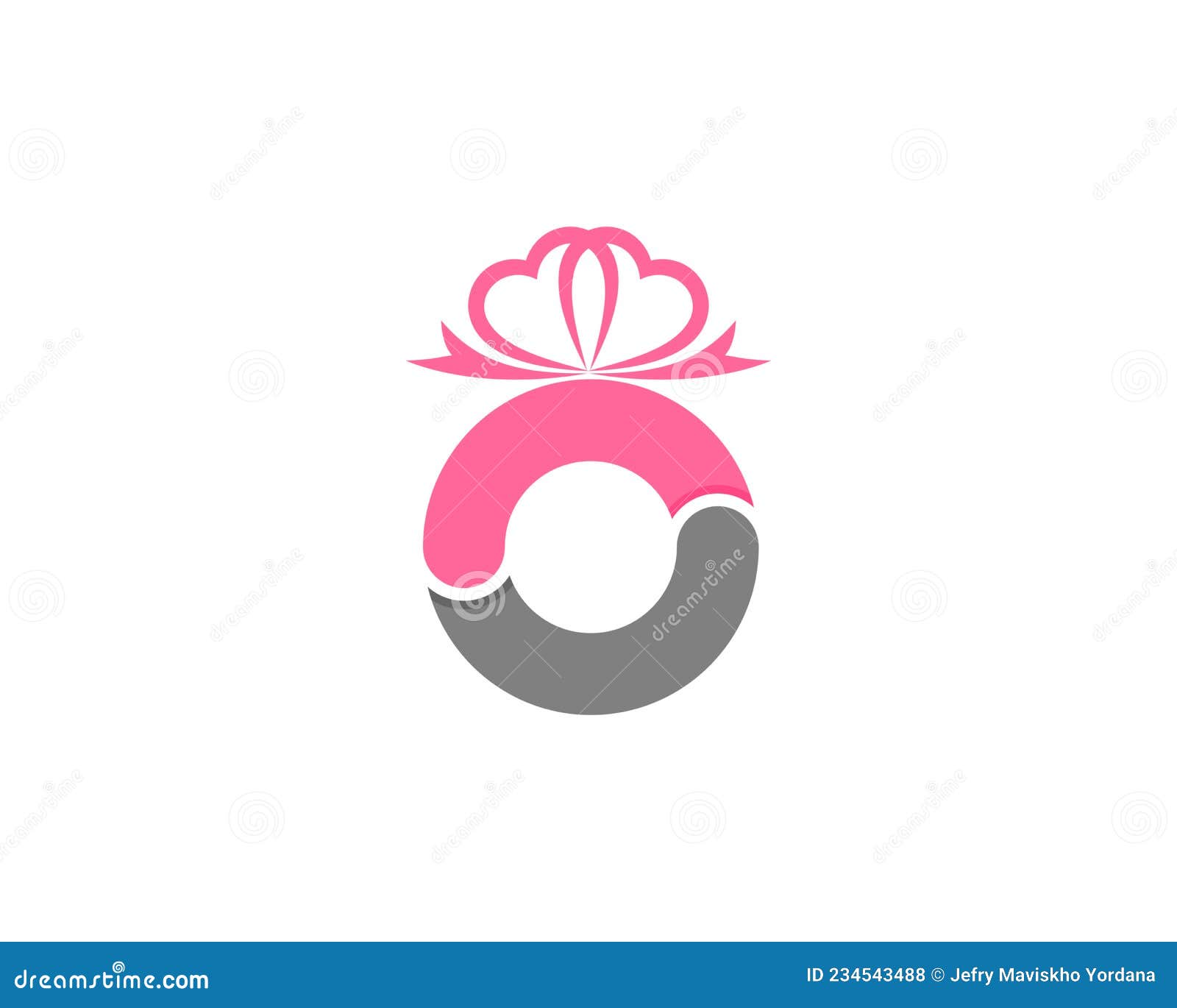 O Letter with Box Ribbon Logo Stock Illustration - Illustration of ...