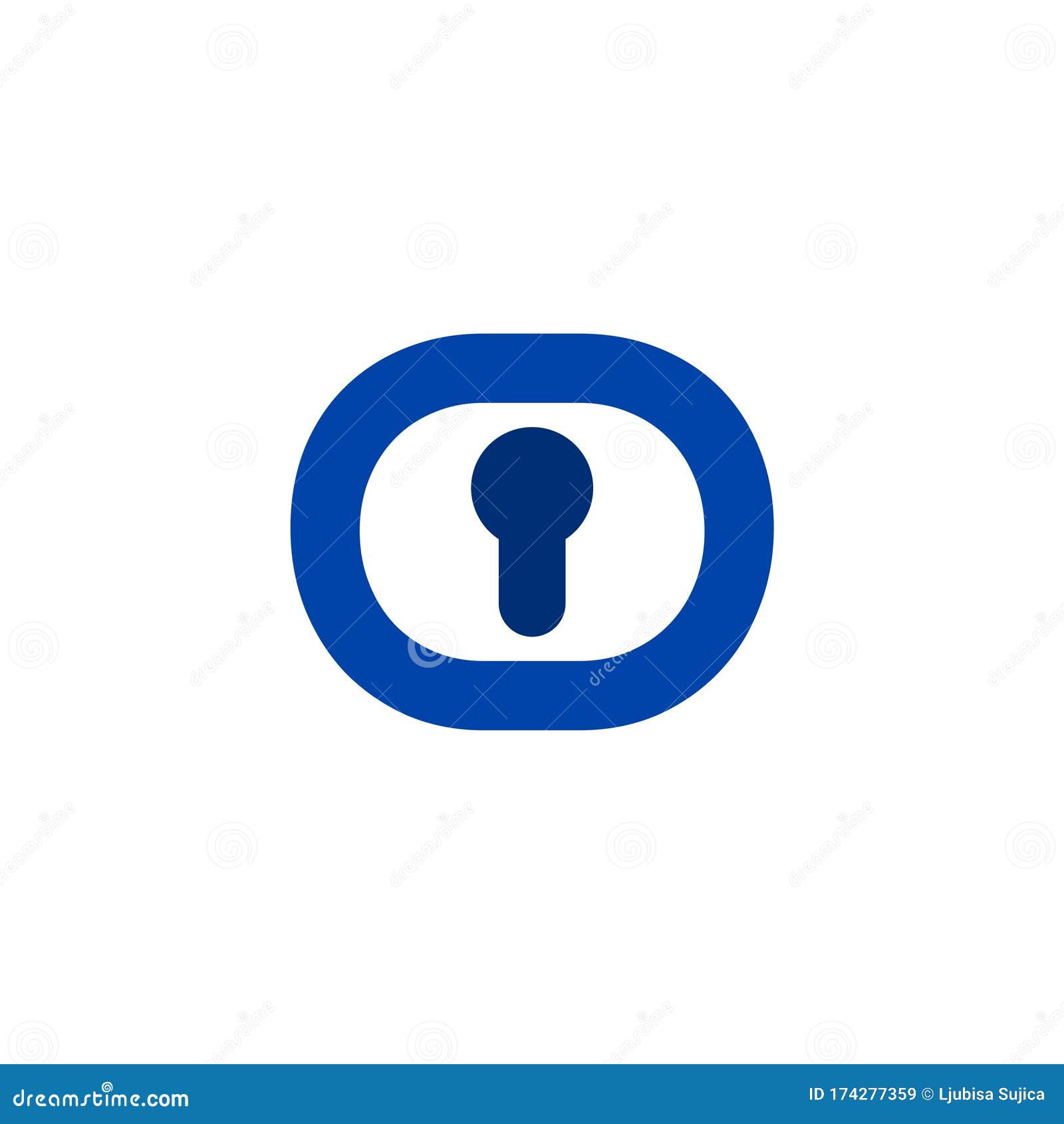 O Letter Keyhole Icon Logo stock vector. Illustration of design - 174277359