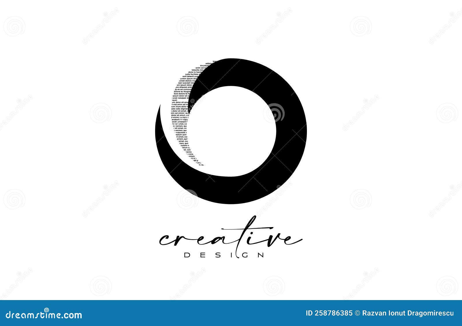 O Letter Logo Design with Creative Letter O Made of Black Text Font ...
