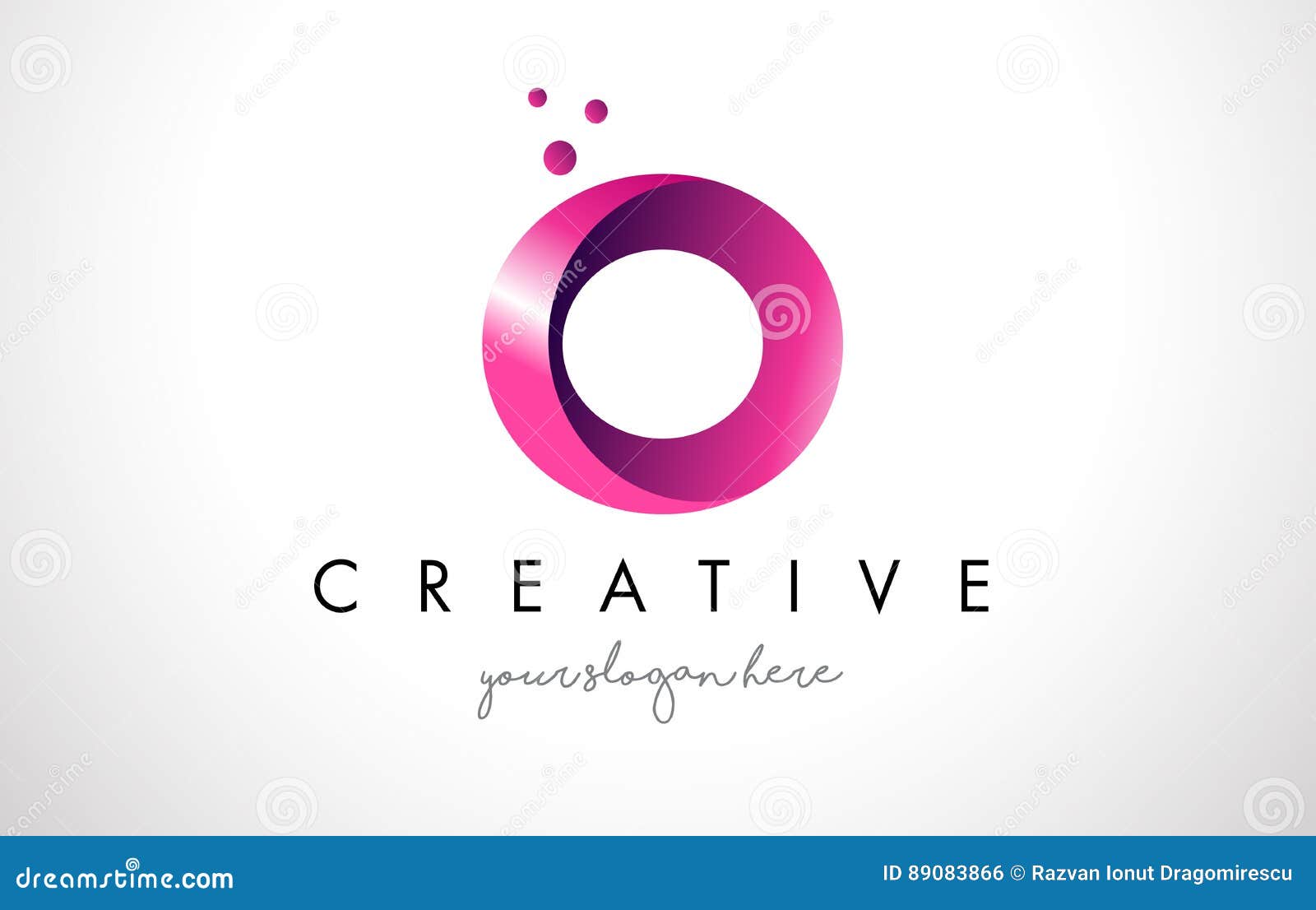 O Letter Logo Design with Purple Colors and Dots Stock Vector ...