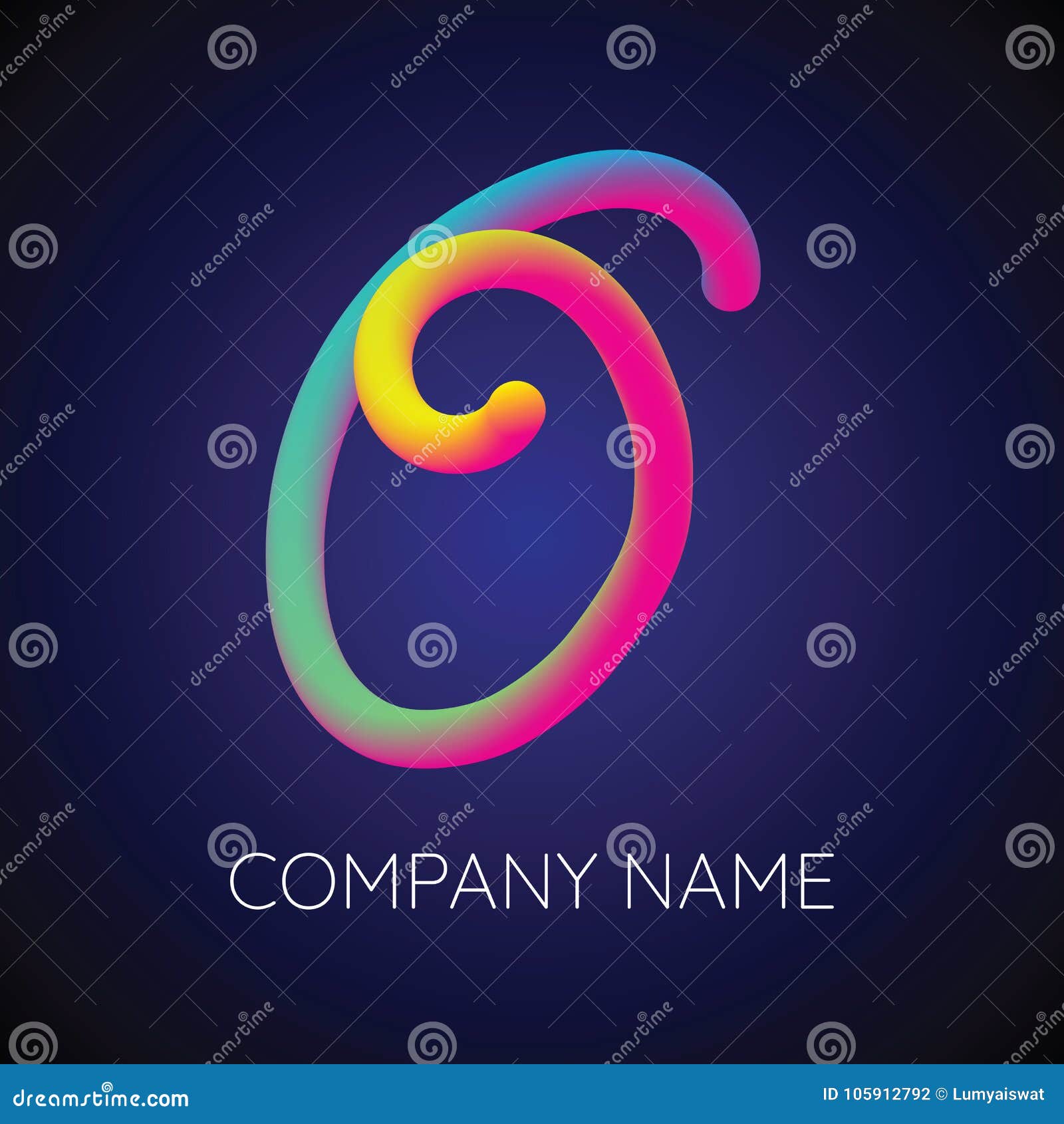 O Letter Logo Icon Blending Color Stock Vector - Illustration of ...