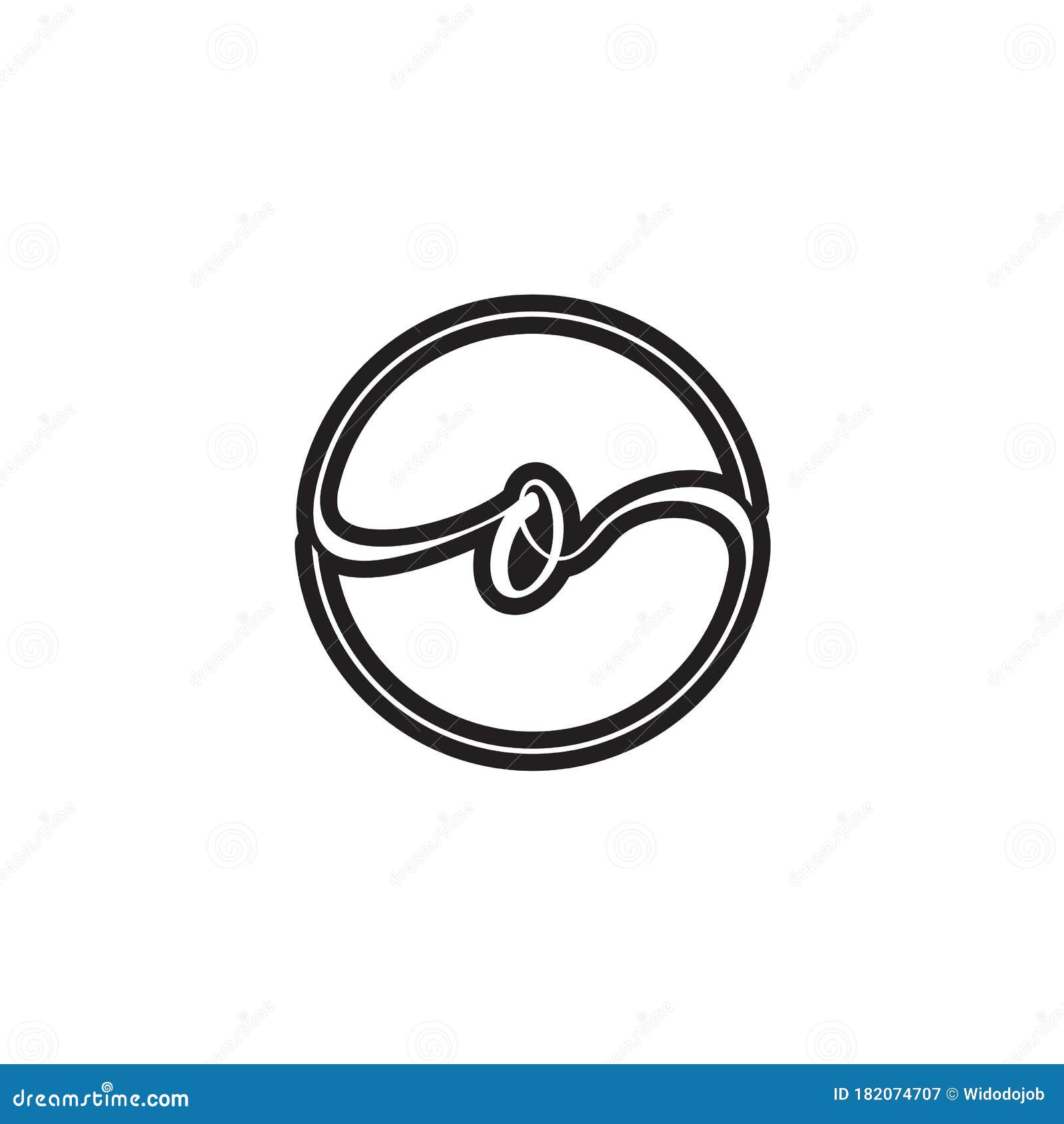 O Letter Script Circle Logo Design Vector Stock Vector - Illustration ...