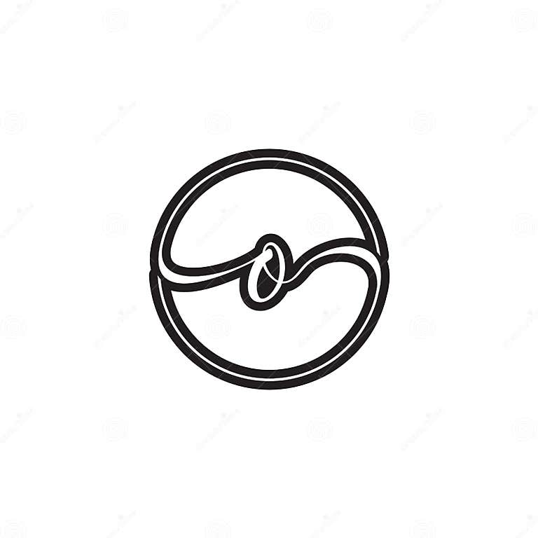 O Letter Script Circle Logo Design Vector Stock Vector - Illustration ...