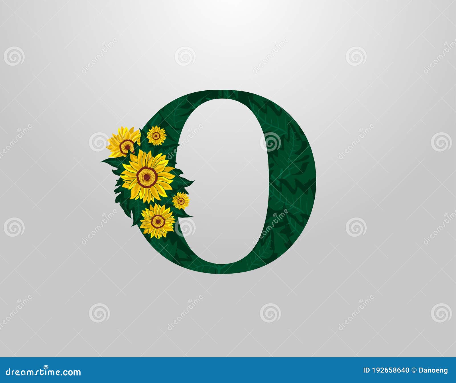O Letter with Sunflower Vector Design. Flower O Logo Icon Stock Vector ...