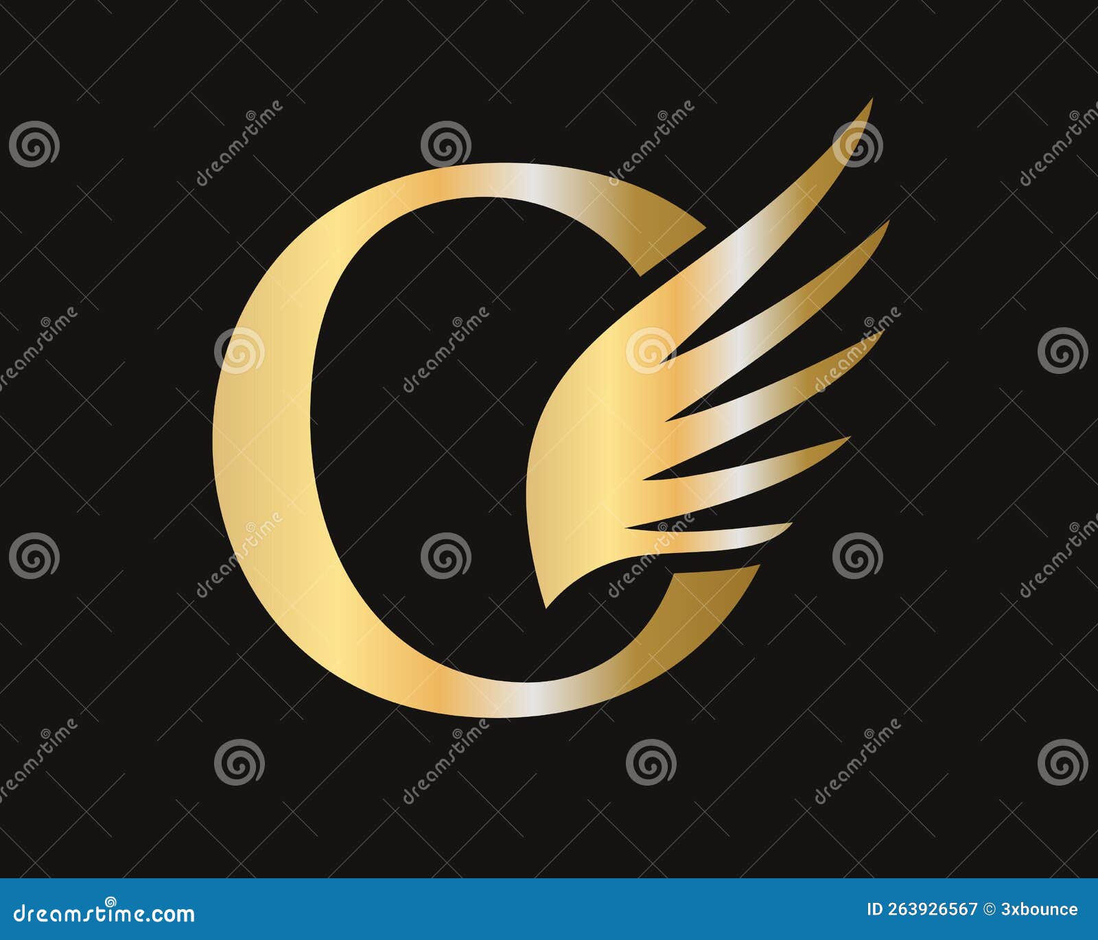 O Letter Transportation Logo Design. Initial Flying Wing O Letter Logo ...
