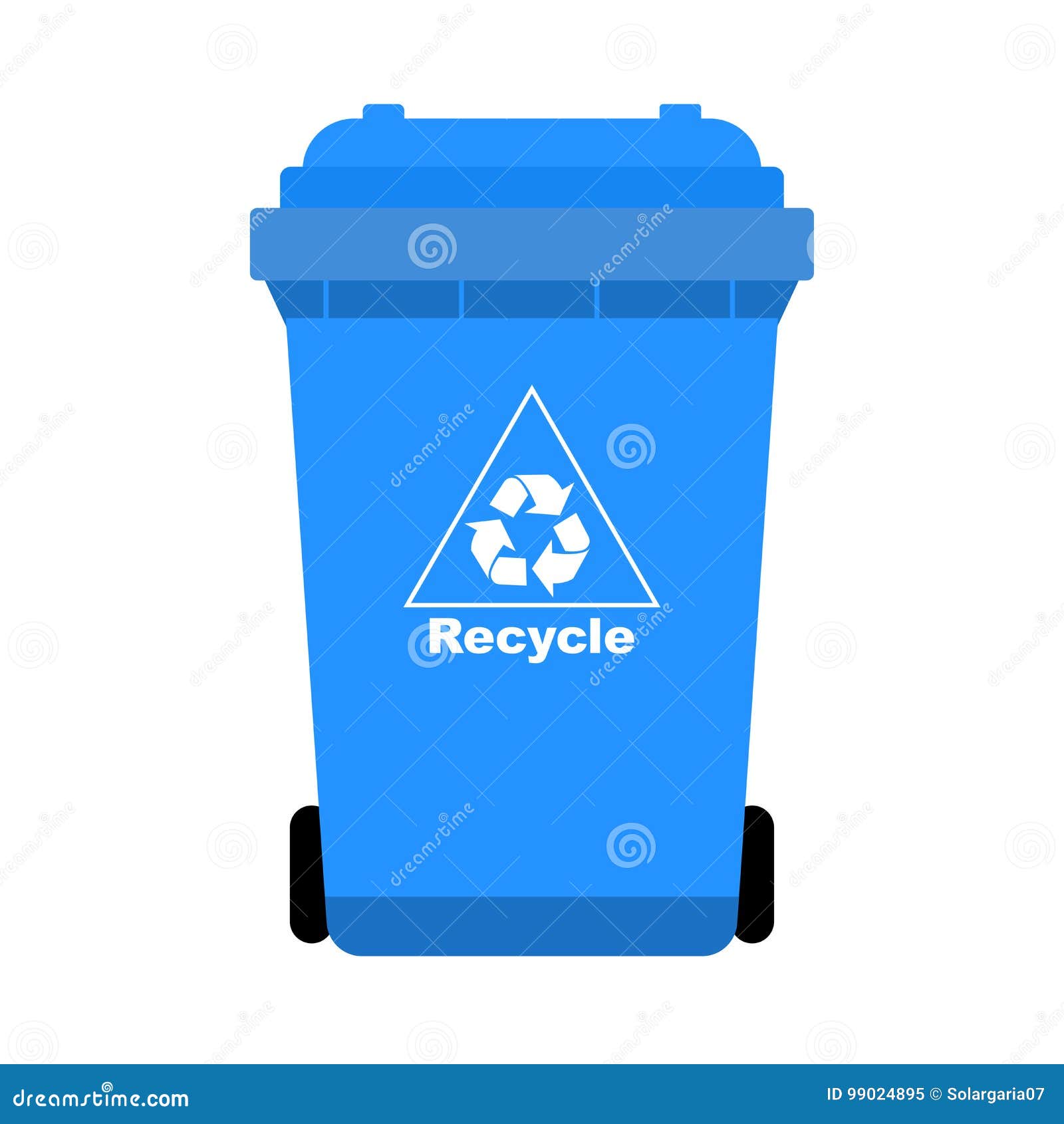 O Lixo Azul Com Recicla O ícone-vetor Ilustration Ilustração do Vetor ...