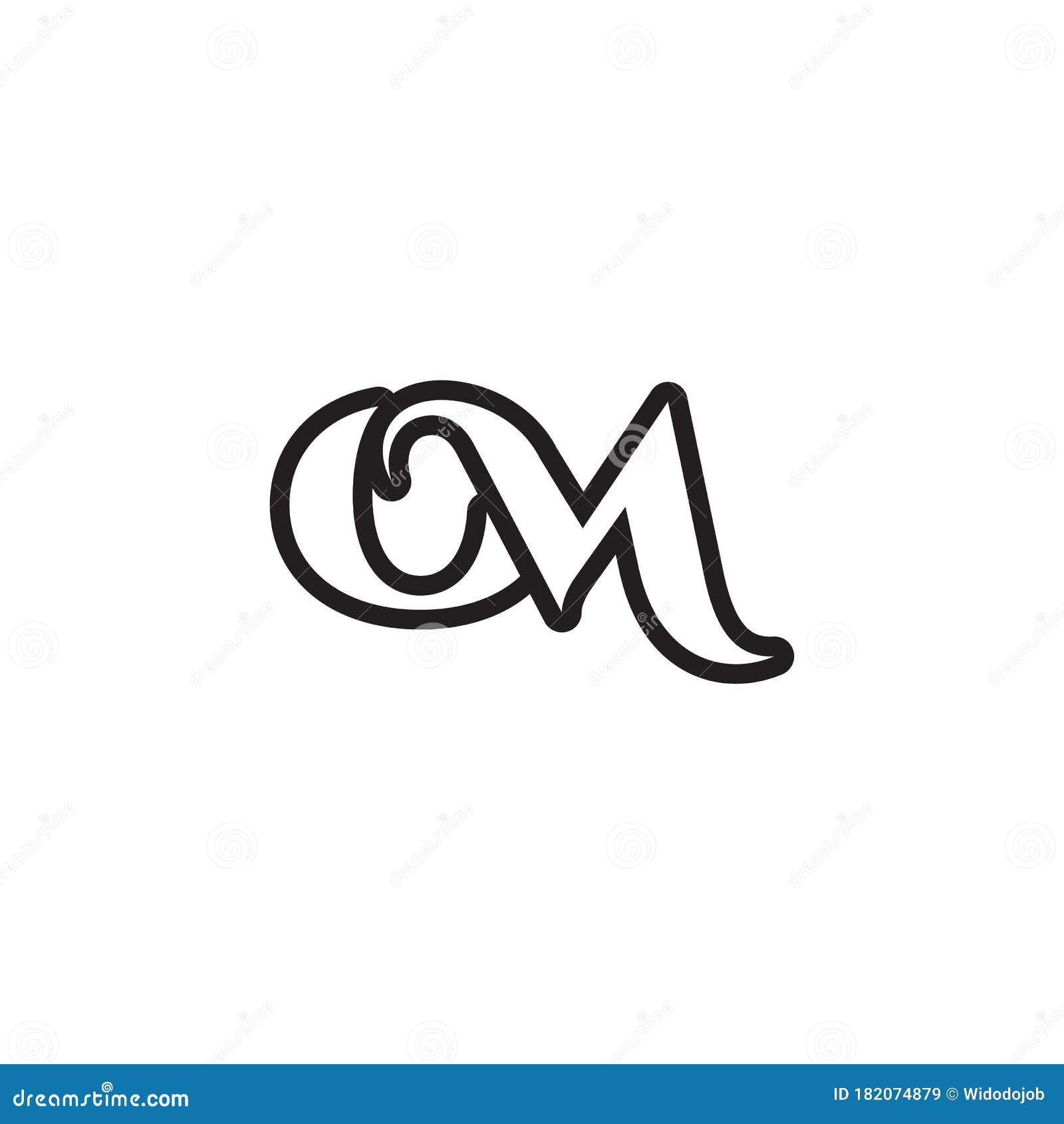 O M Letter Lines Logo Design Vector Stock Vector - Illustration of font ...