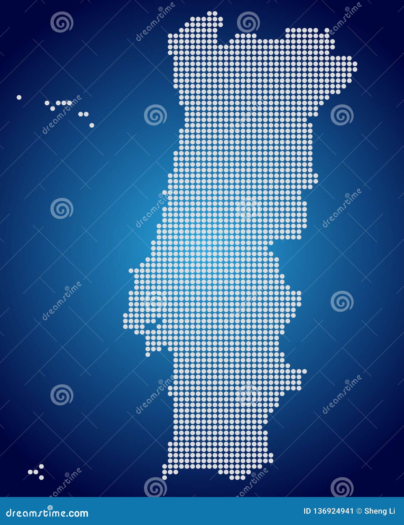 O mapa de Portugal - pixel ilustração do vetor. Ilustração de europeu ...