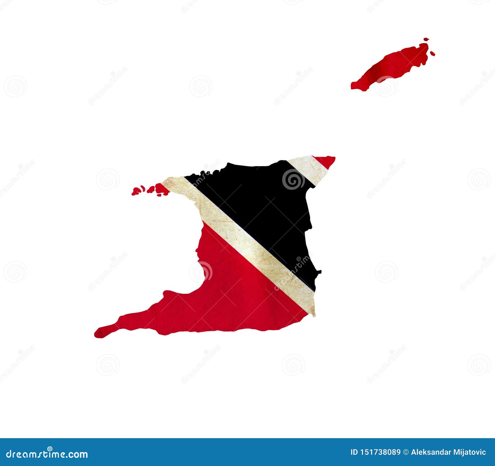 O Mapa De Trindade E Tobago Isolou-se Ilustração Stock - Ilustração de ...