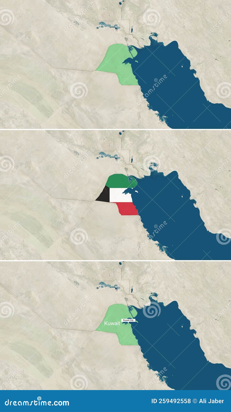 O Mapa Do Kuwait Com Texto Sem Texto E Com Bandeira Ilustração Stock ...