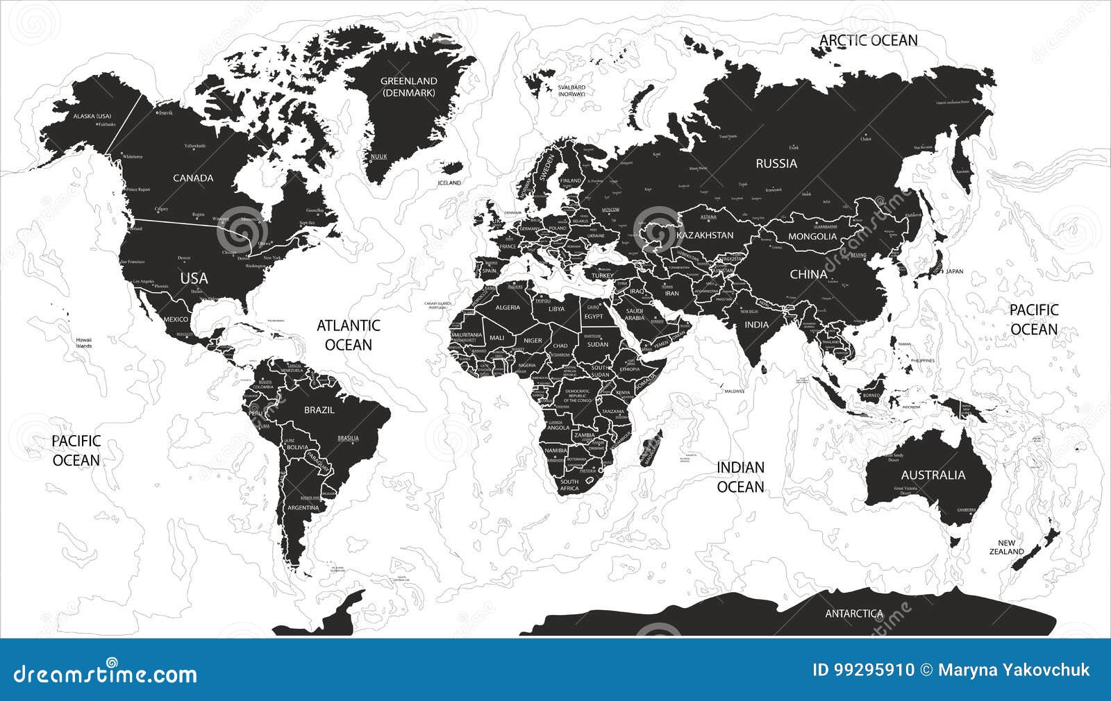O mapa do mundo ilustração do vetor. Ilustração de demografia - 99295910