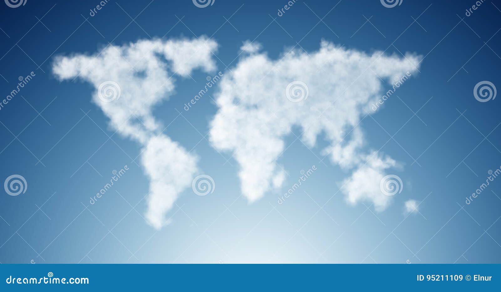 O Mapa Do Mundo Feito Das Nuvens No Conceito Da Natureza Ilustração ...