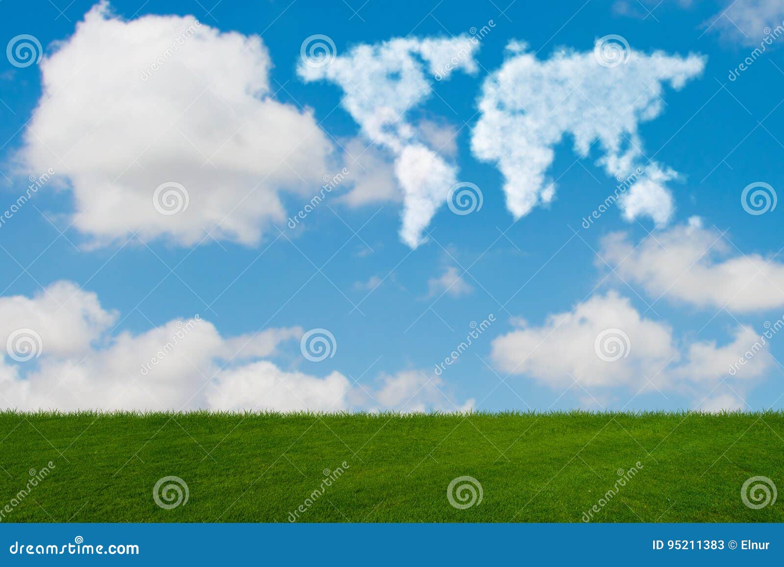 O Mapa Do Mundo Feito Das Nuvens No Conceito Da Natureza Imagem de ...