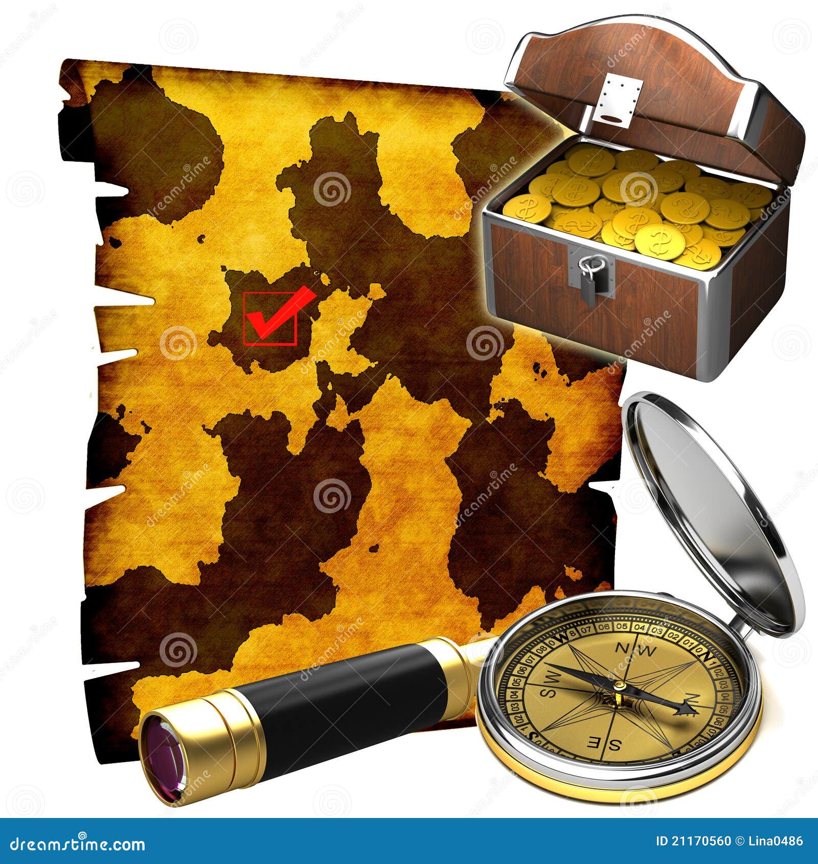 O mapa do tesouro ilustração stock. Ilustração de prêmio - 21170560