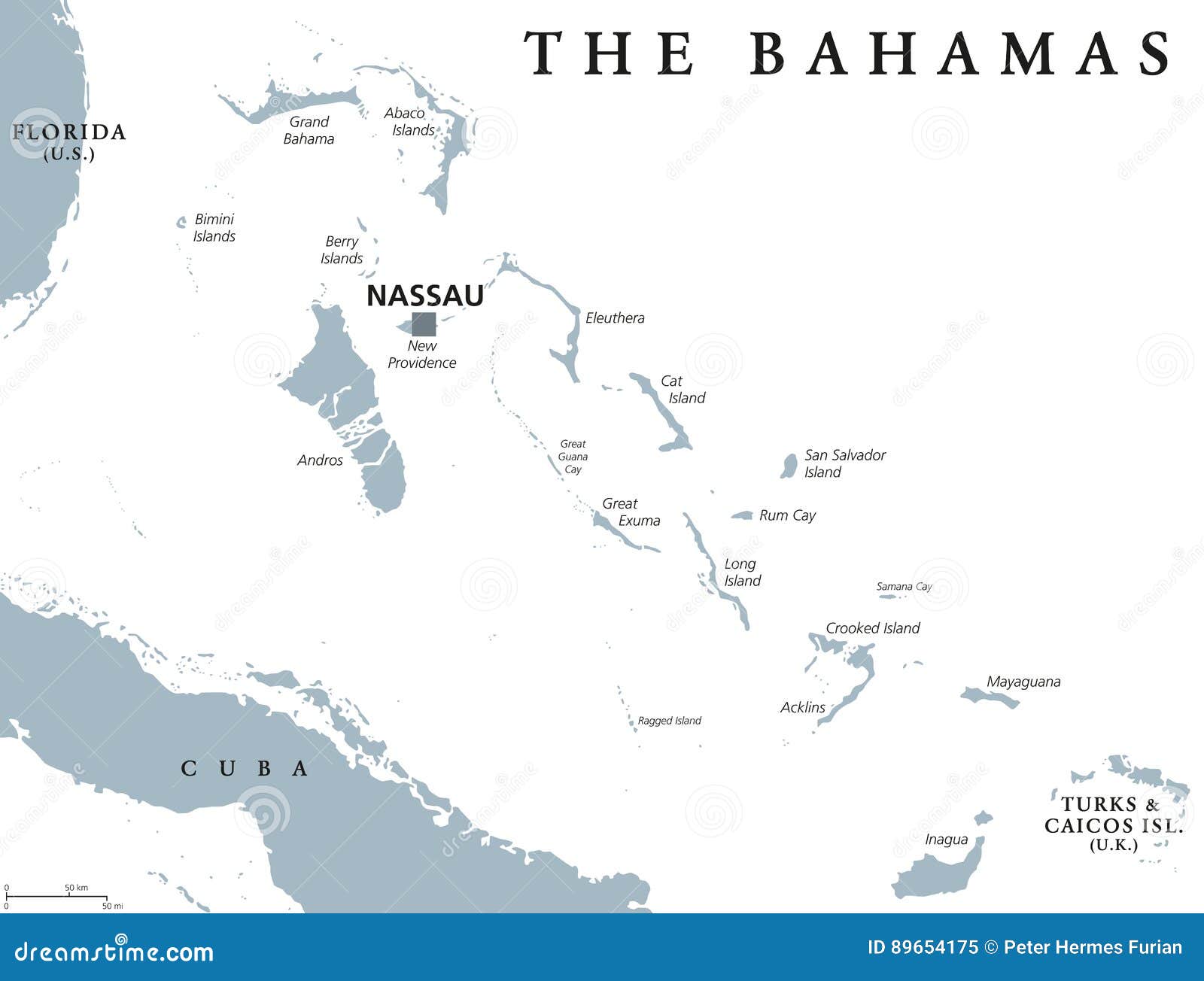 O mapa político do Bahamas ilustração do vetor. Ilustração de destino ...