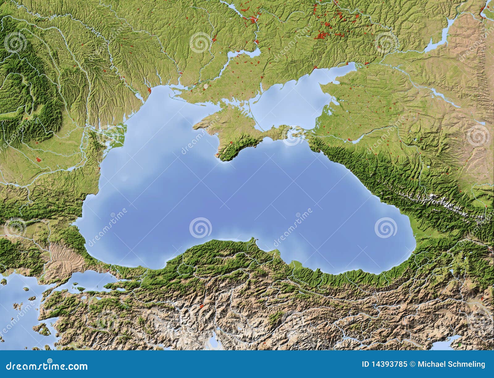 O Mar Negro, Mapa De Relevo Protegido Ilustração Stock - Ilustração de ...