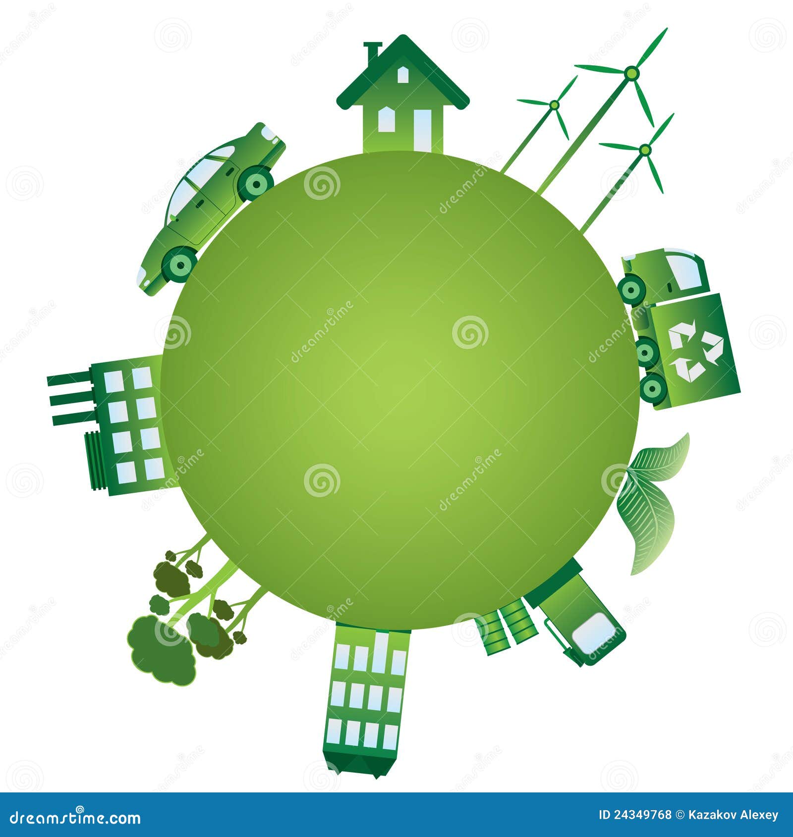 O mundo verde. ilustração do vetor. Ilustração de elemento - 24349768