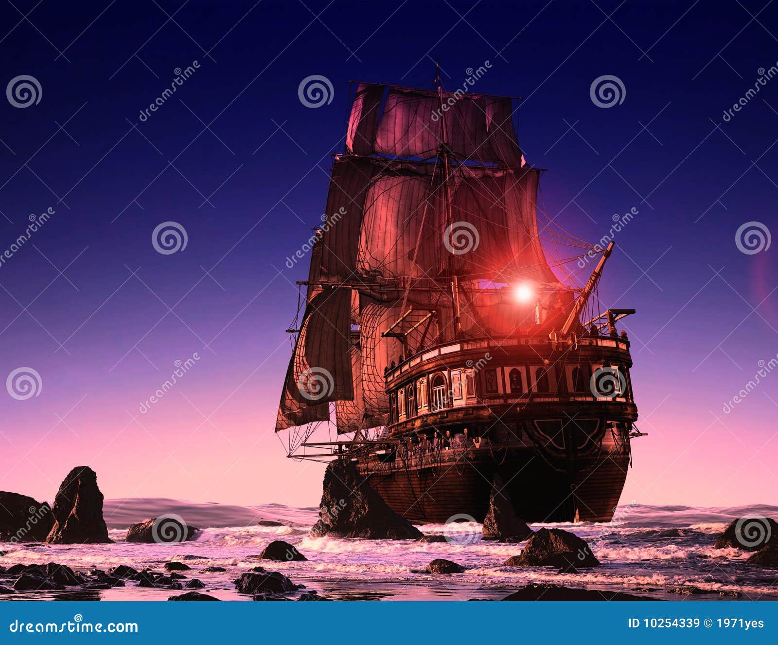 O navio antigo imagem de stock. Imagem de fragata, veleiro - 10254339